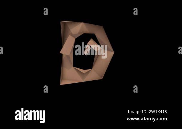 3d animated low polygon cardboard text with alpha channel the character ...