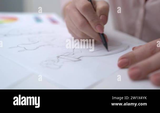 Female hand drawing sketches Stock Videos & Footage - HD and 4K Video ...
