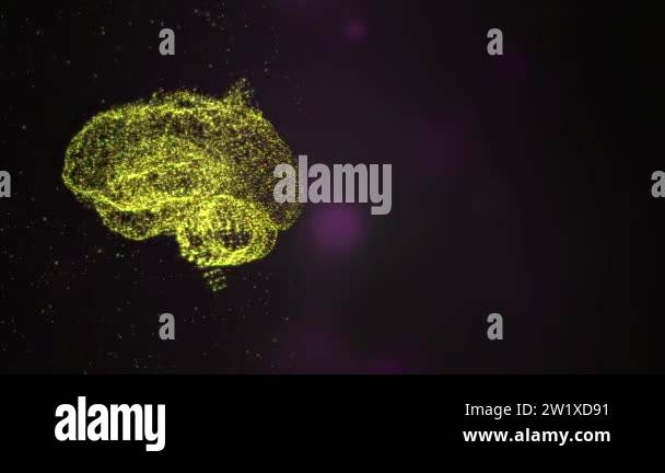 Positive mindset concept. Abstract visualization of human brain frame ...