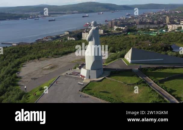 Murmansk, Russia - August 19, 2019: The memorial "Defenders of the ...