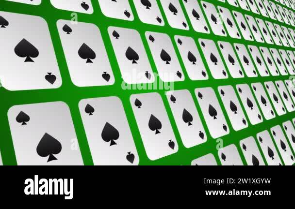Playing card suits spades pattern close up animated background Stock ...