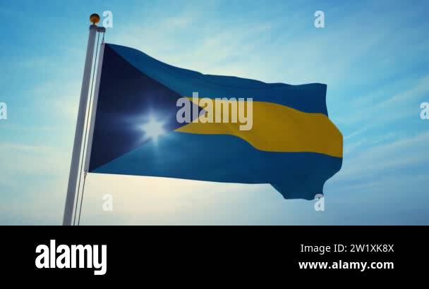 Bahamas flag waving a patriotic sign for bahamian people or tourism. A ...