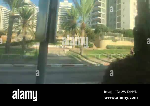 Haifa, Israel - city bus traffic at speed part 6 Stock Video Footage ...