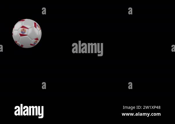 French Polynesia flag on flying soccer ball on transparent background ...