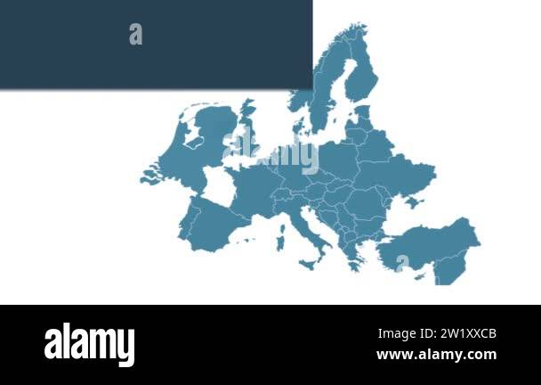 Netherlands map animation with map of Europe, largest cities and text ...