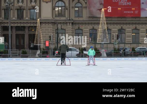 Helsinki, Finland - December 12, 2019: Inspiring view of three kids ...
