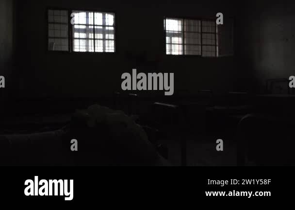 Empty Jail Cells. Prison Interior. Metal Door Protect Prisoner From ...