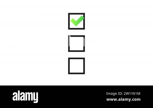 Animation in motion graphics of a check marks symbols. Symbolizing ...