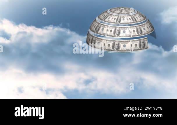 Digitally generated animation of globe rotating while surface is ...