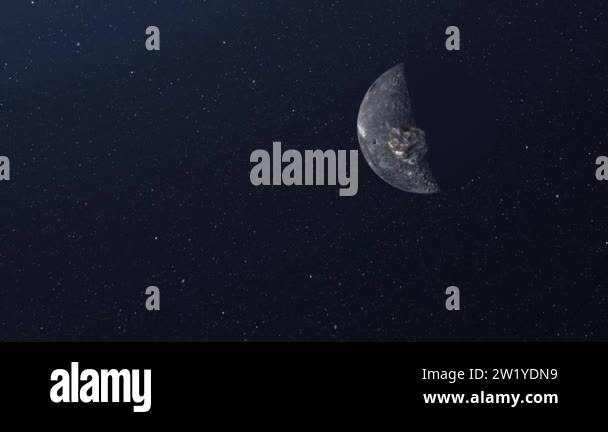 Asteroid meteor crash on moon surfaceRealistic vision with impact ...