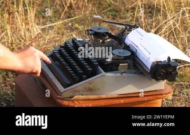 Typewriter with paper one finger typing Stock Videos & Footage - HD and ...