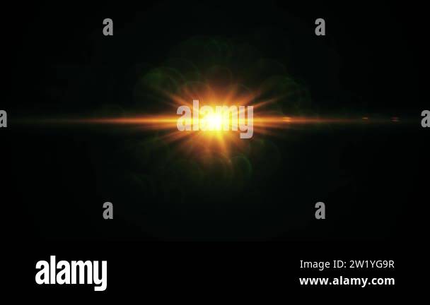 Lens flare effect on black background. Abstract Sun burst, sunflare For ...
