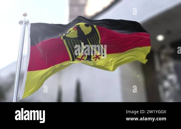 Video loop. The flag of Germany or German flag (German: Flagge ...