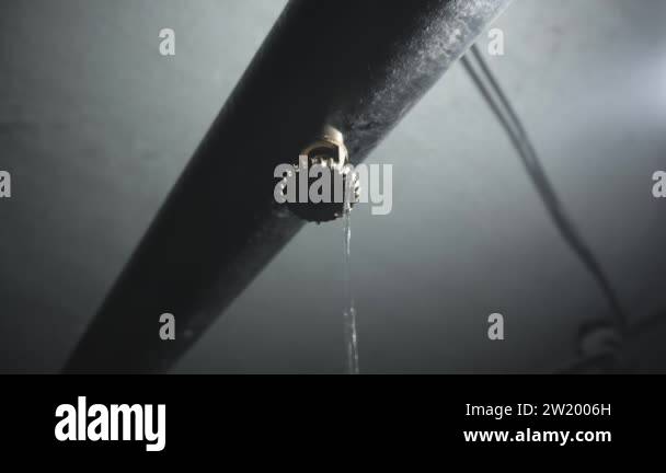 Broken faulty and defective Fire sprinkler system on the pipe in ...