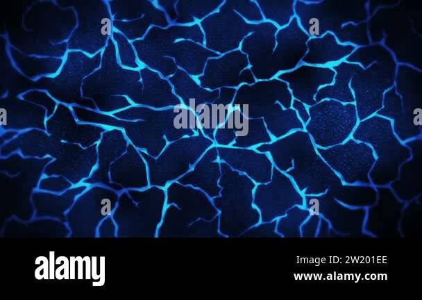 Dark background with blue cracked ground. Smoke, Fog, Dust. Loop ...