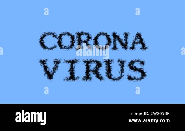 Corona Virus smoke text effect sky isolated background. animated text ...
