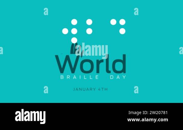 World braille day in motion graphic, disability, world, blind, banner ...