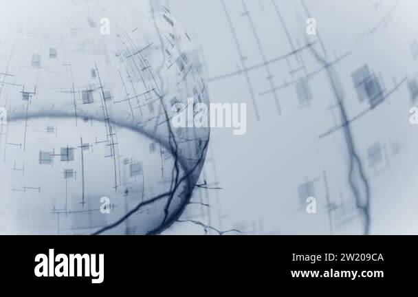 Show digital sphere from cracked ground. Half of sphere shield. Concept ...