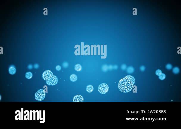 Virus cell in spherical shape. Pathogenic viruses causing infection. Loop animation of human ...