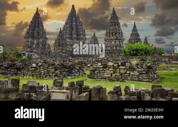 Sunset view of Prambanan Temple, one of the largest Hindu temples in ...