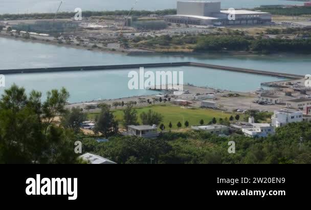 view from Katsuren Castle Okinawa, Japan. 20-1-20 The Naha Port ...
