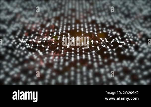 Polygonal formation of connected dots and lines moving randomly up and ...