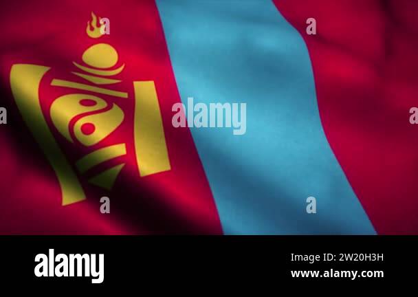 Mongolia flag waving in the wind. National flag of Mongolia. Sign of ...