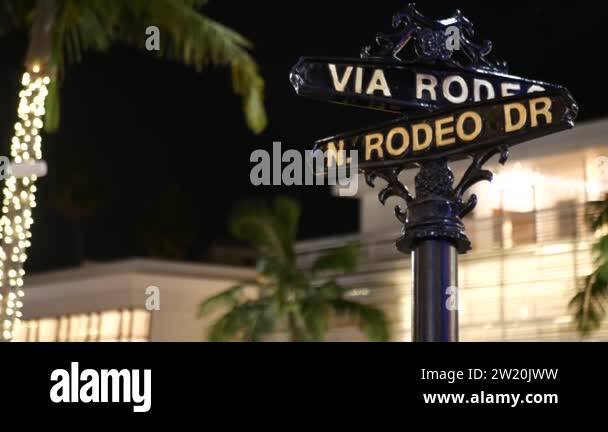 World famous Rodeo Drive symbol, Cross Street Sign, Intersection in ...