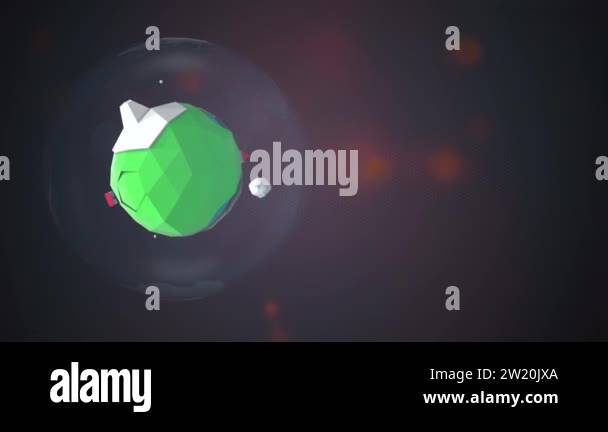 Animation illustrating the physical force of gravity. Cartoon planet ...