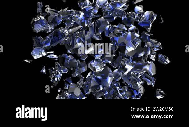 Exploding frosted ice in abstract style on transparent background ...