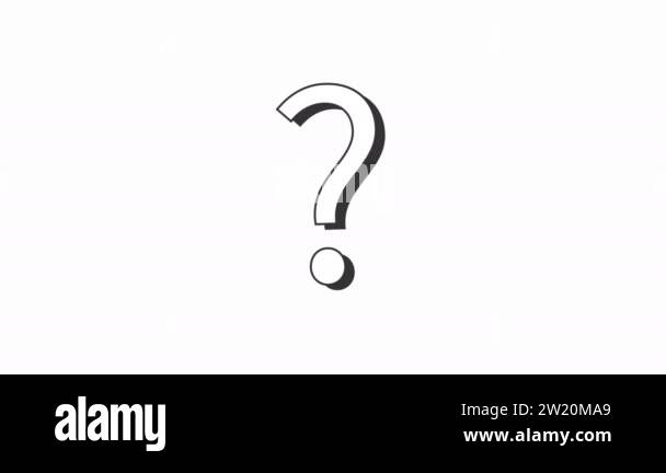 Question Mark On Vintage Twitched Television Screen-Animation of a ...