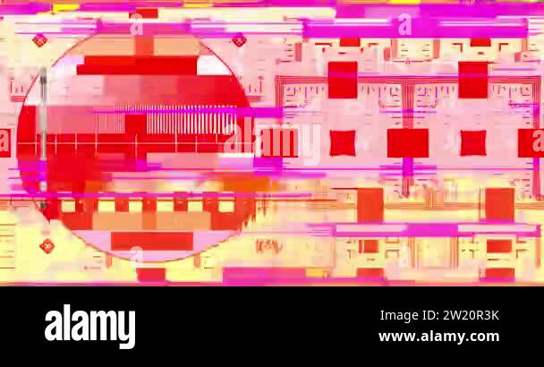 colorful vhs glitch background realistic flickering, analog vintage TV ...