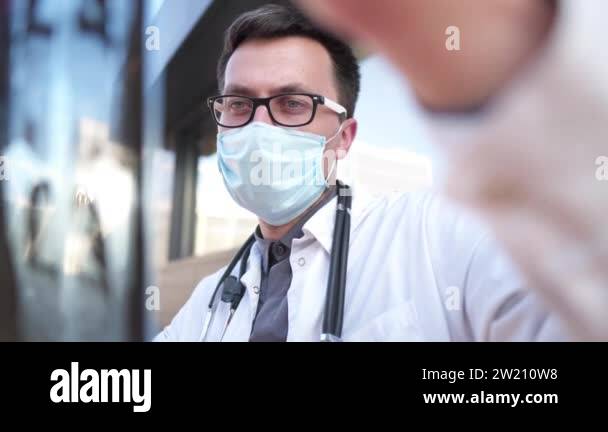 Doctor examines CT scan of chest and abdomen. X-ray or mri for the ...