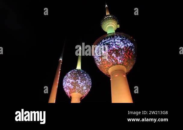 Night view of kuwait towers Stock Videos & Footage - HD and 4K Video ...