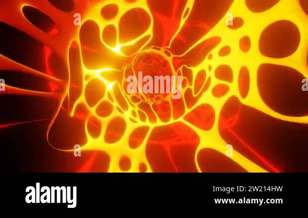 Abstract 3D yellow mesh blur light on red laser power energy zoom speed ...