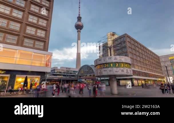 World clock at the square alexanderplatz Stock Videos & Footage - HD ...