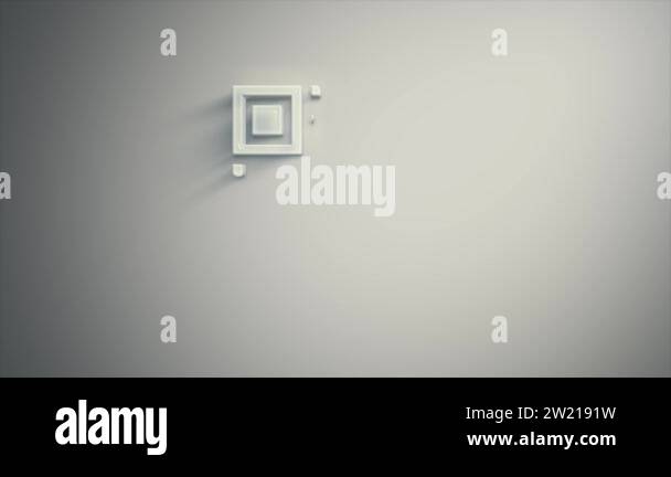 White QR Code Technology Icon Reveal Background Loop/ 4k animation of an abstract gold ...