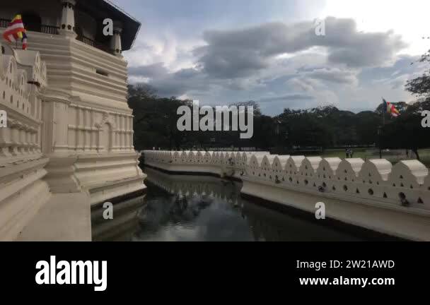 Kandy, Sri Lanka, November 25, 2019, Sri Dalada Maligawa along the main ...