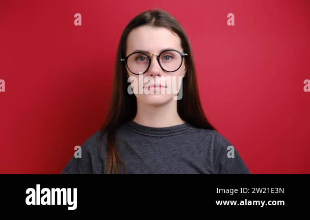 Closeup portrait woman in glasses looking surprised in full disbelief ...