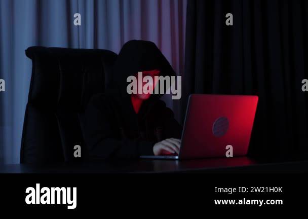 Female Hacker Programming On Laptop And Breaking Password Coding On