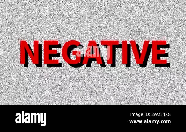 Negative. Word about man problem on noisy old screen. Looping VHS ...