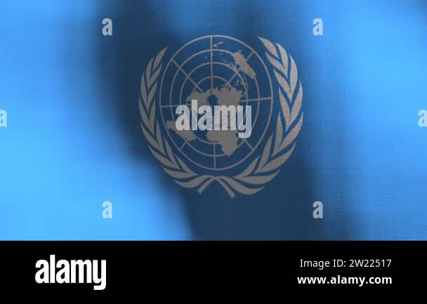 United nations waving flag. Seamless cgi animation highly detailed ...