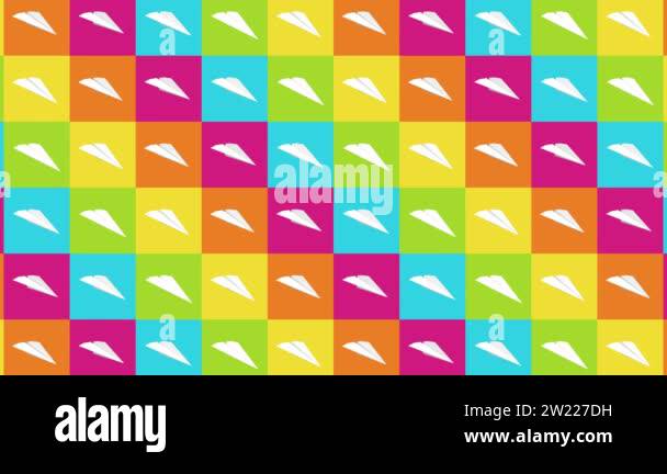 Handmade paper plane collection. Loop animation of flowing white paper ...