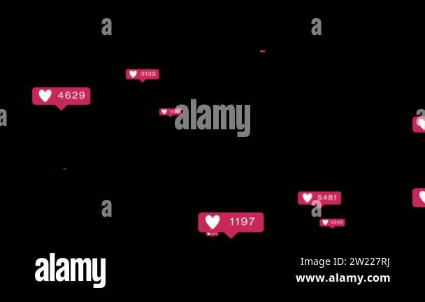Heart counter in social media, Comment, like, follower counters 4K 3D ...