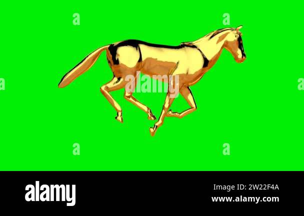 Golden horse galloping, seamless loop, Green Screen Stock Video Footage ...