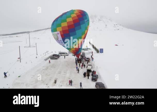 Preparing the balloon for take-off. Balloon flight as part of the VI ...