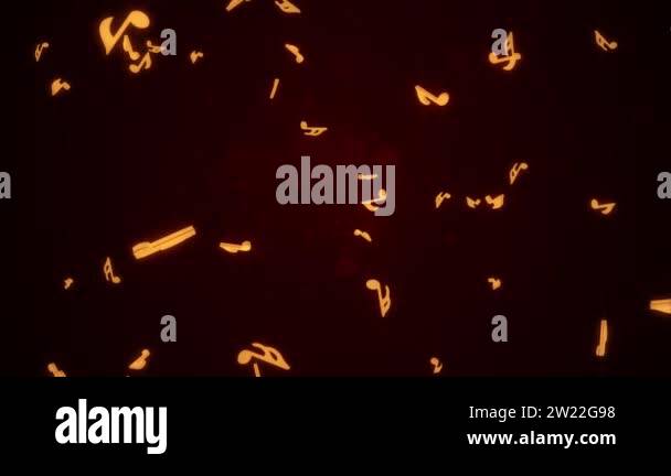 musical Notes Falling notes on a black music background Loop 3D 4K ...