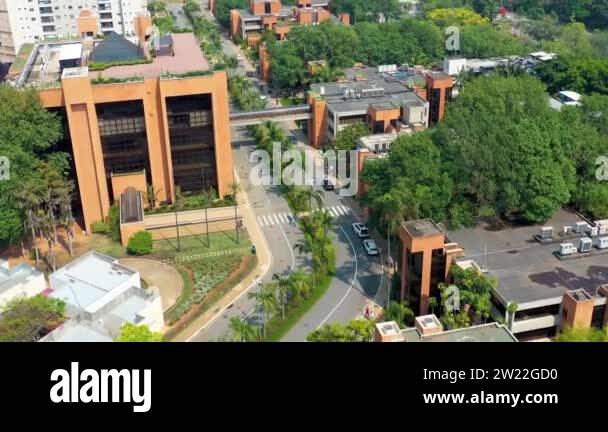Suburban neighborhood scene. Cityscape view. Traffic at bridge. Urban ...
