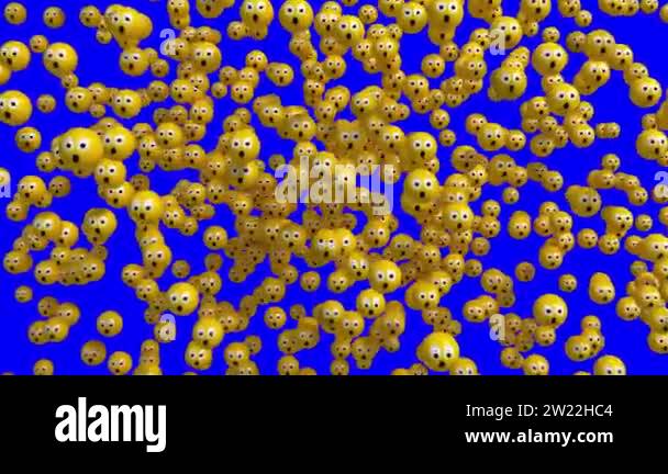 3D Face Icon Explosion. Emoji Appear With Frightened Faces, Look Around ...