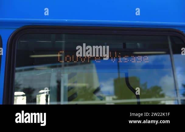 Bus route and number flashing on indicator Stock Video Footage - Alamy